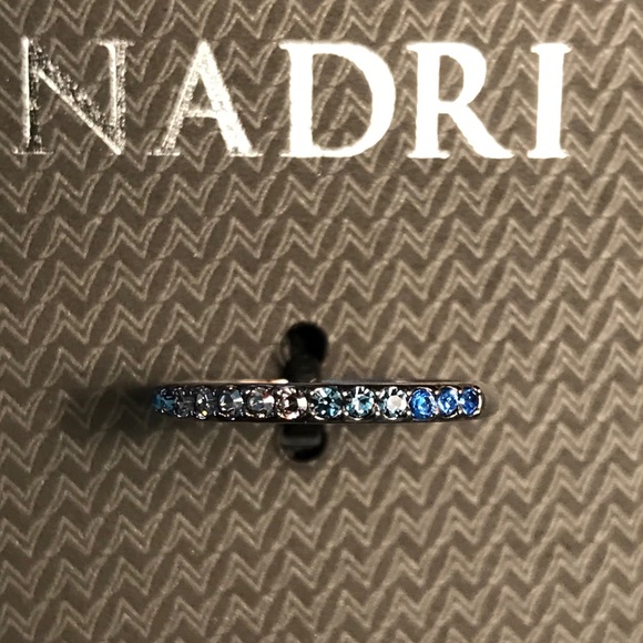 Nadri | Jewelry | Nadri Aqua Crystal Rhodium Band Ring | Poshmark